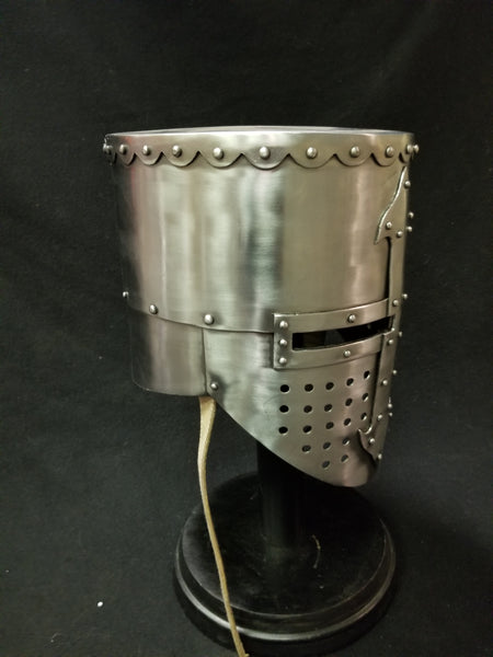Crusader Flat Top Helm – Dark Age Creations